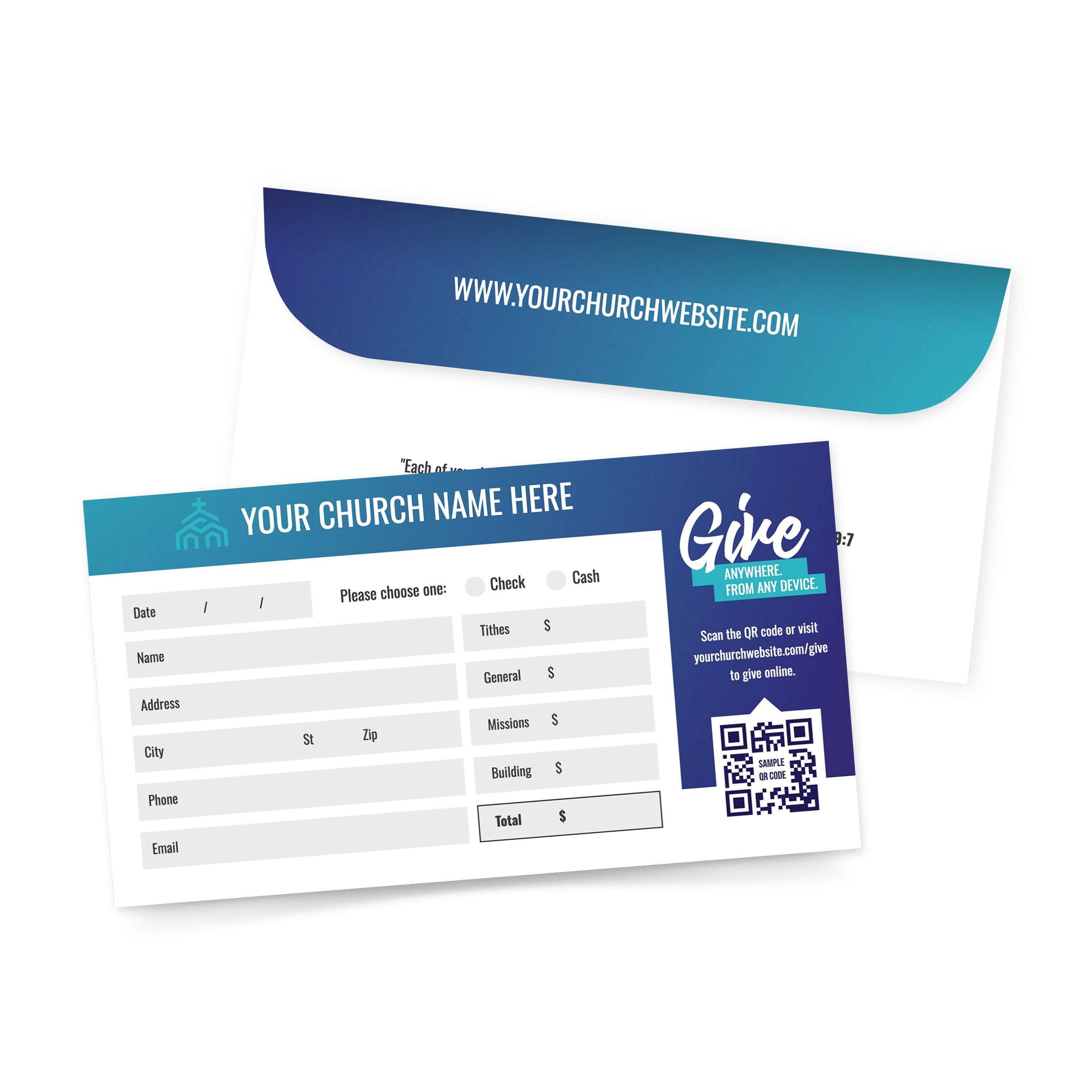 Soft Blue - Short Flap Offering Envelope