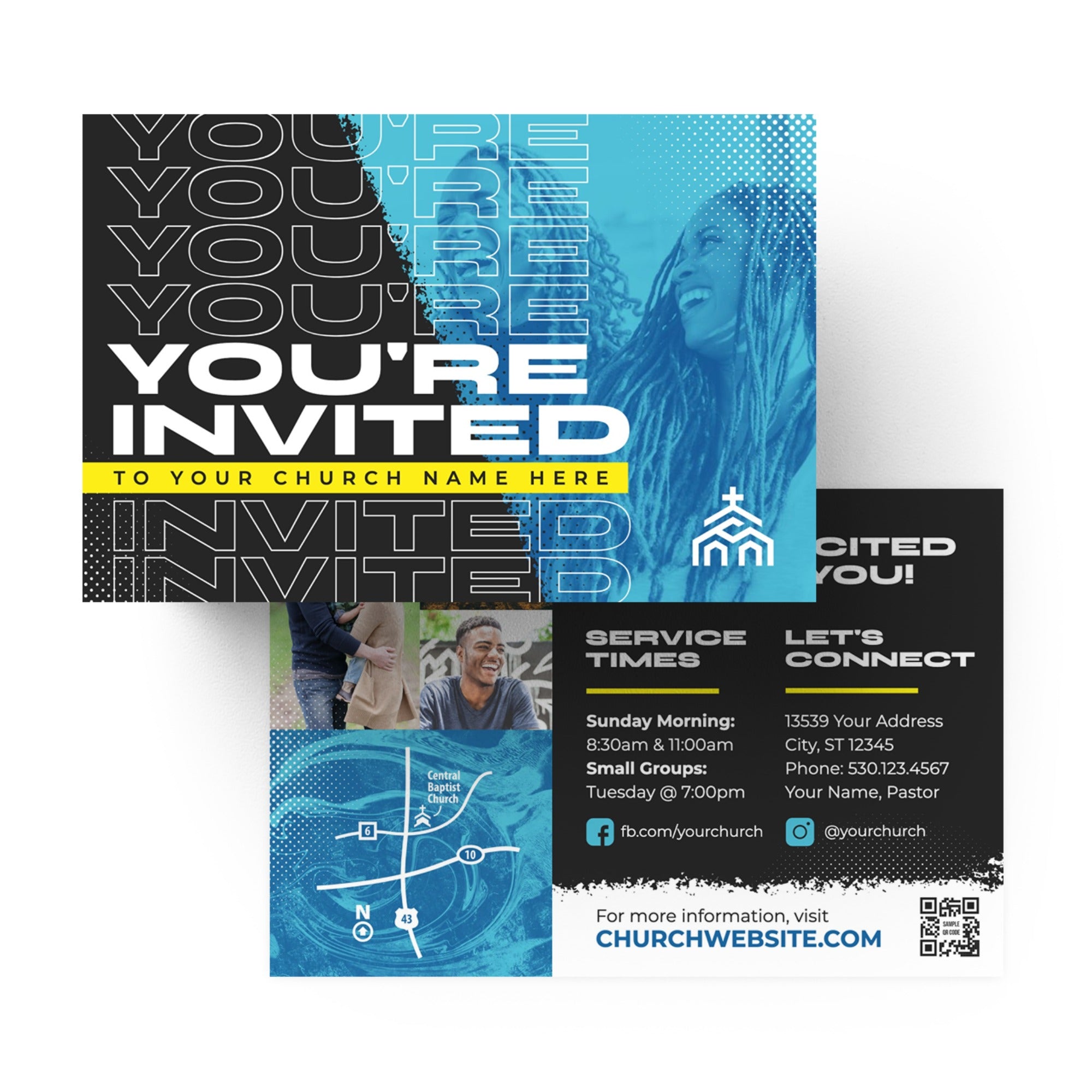 Halftone - Standard Invitation Card