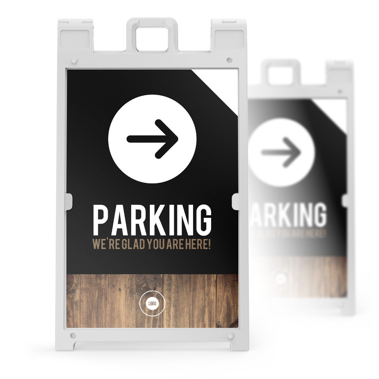 Dark Black Wood - Sidewalk Sign