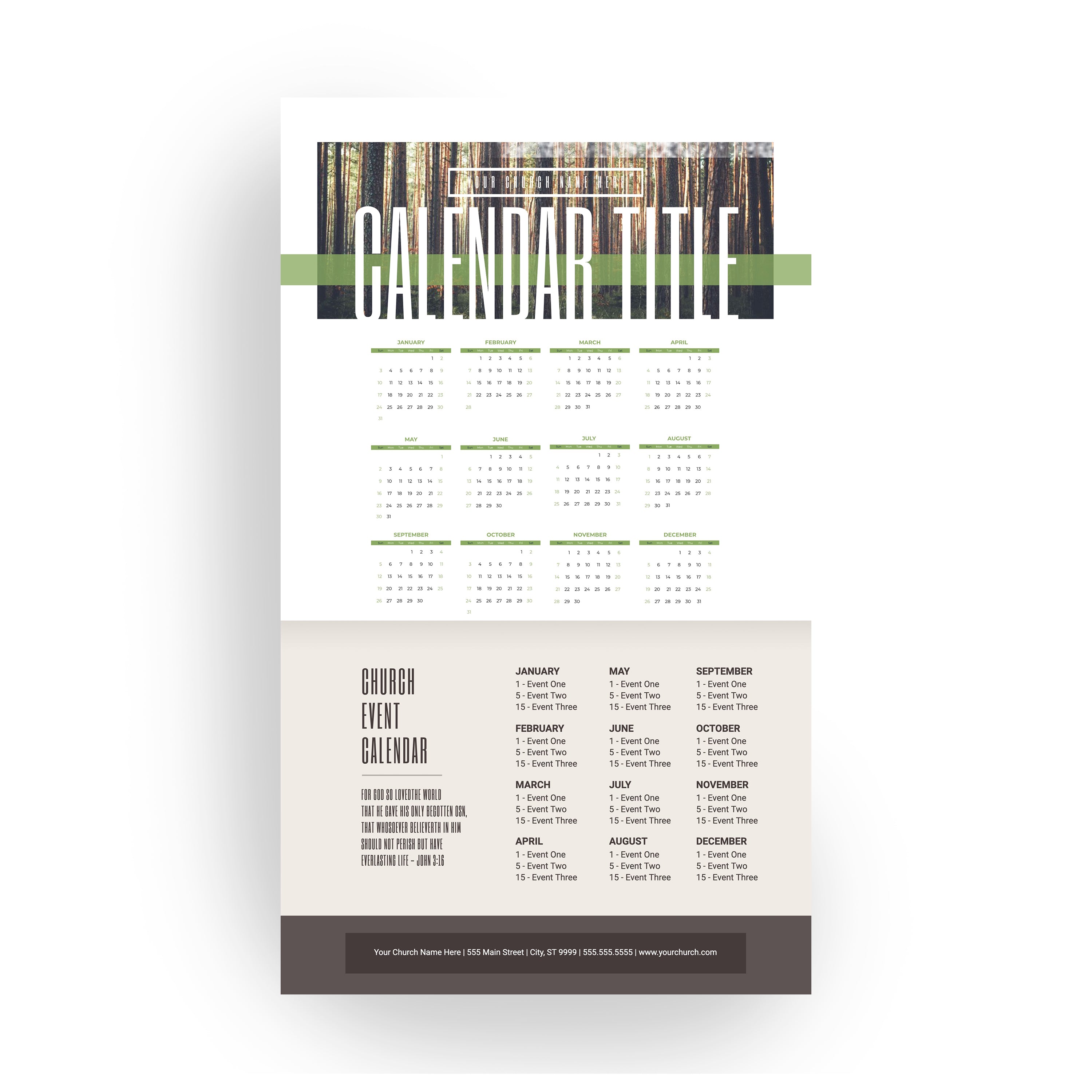 Forest Yearly Theme - Church Calendar