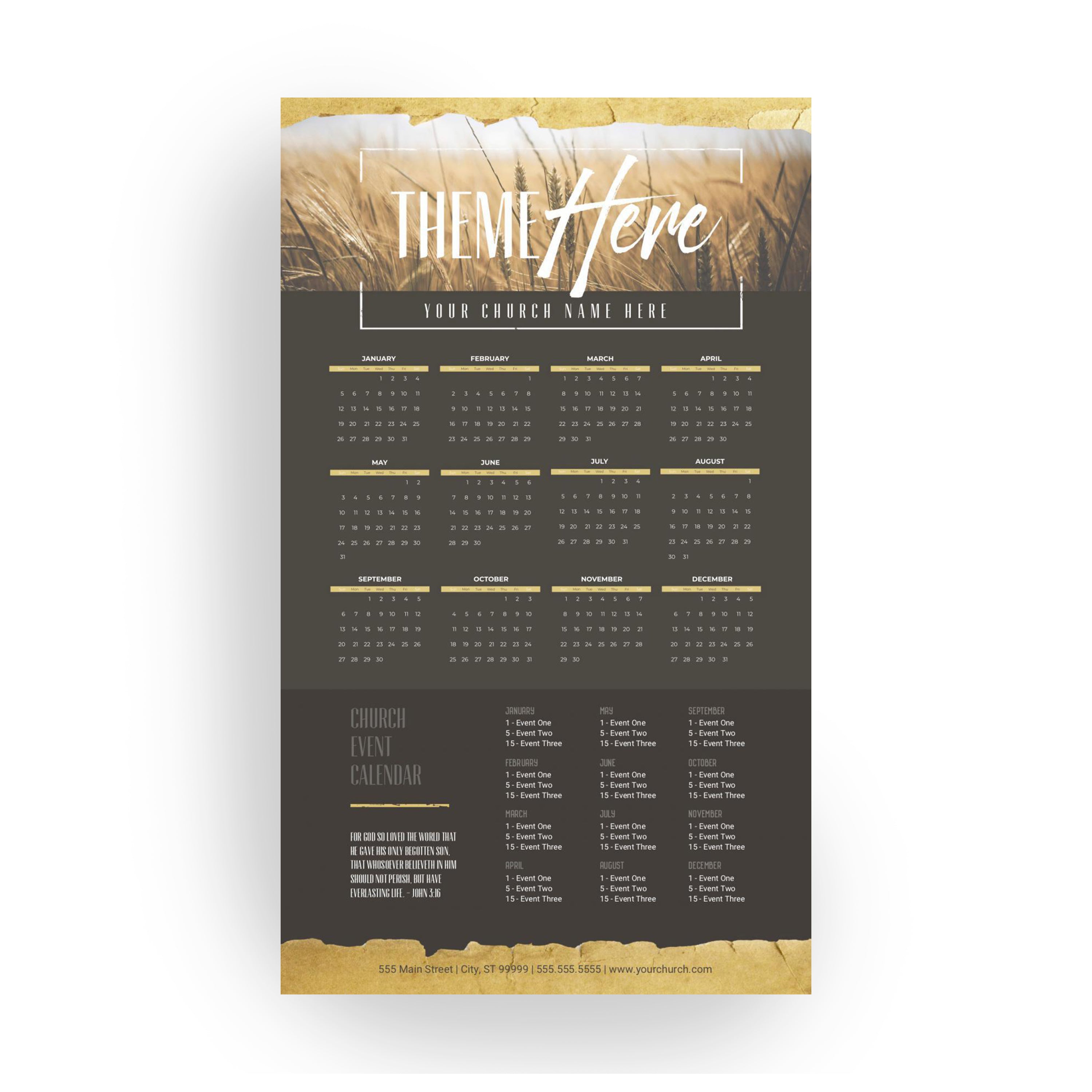 Harvest Yearly Theme - Church Calendar