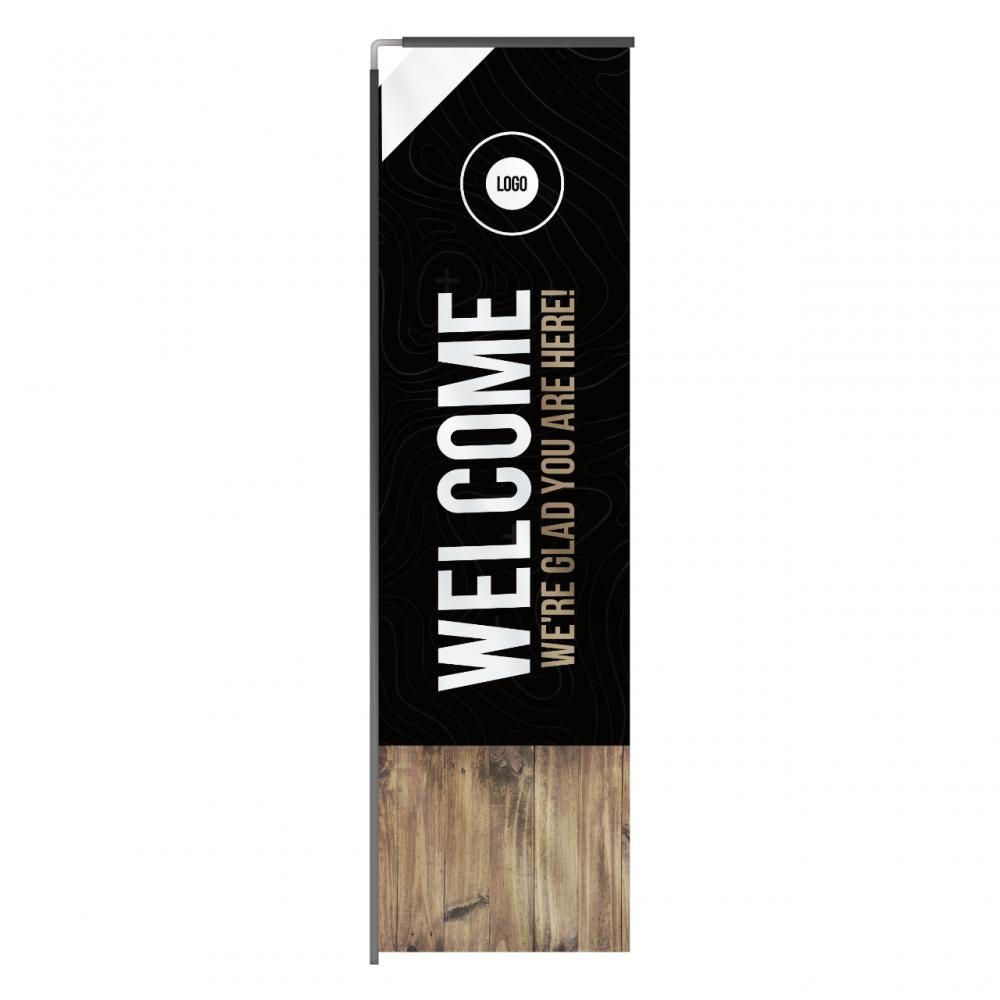 Dark Black Wood - Rectangle Flag