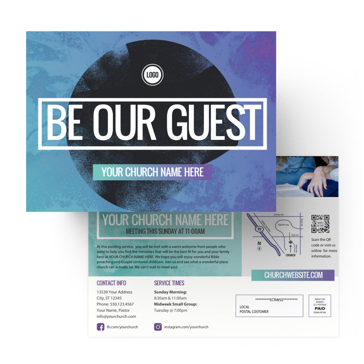 Be Our Guest Circle Gradient - Mini Invitation Card